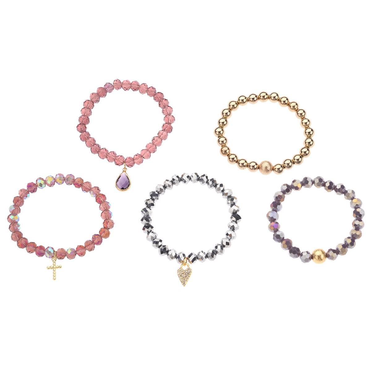 Click here for Ashley Cooper(tm) Gold-Tone 5pc Multi-Color Beaded... prices