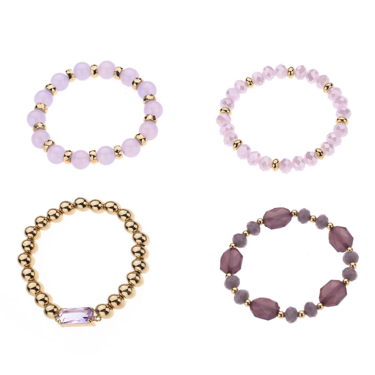 Click here for Ashley Cooper(tm) 4pk. Gold & Purple Beaded Bracel... prices