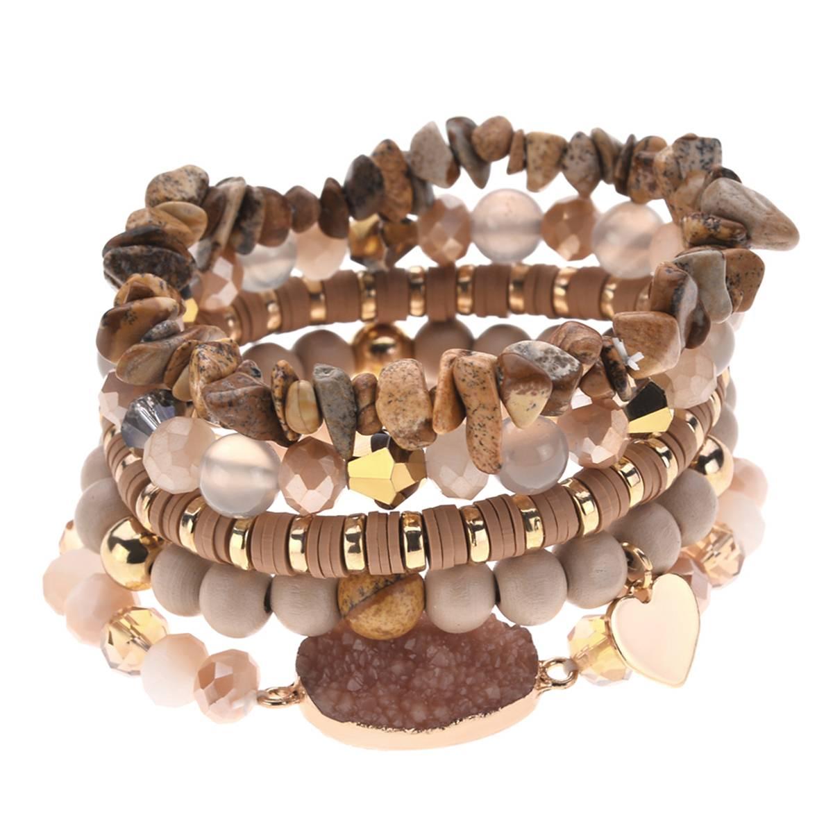 Click here for Ashley Cooper(tm) Earth-Tone & Beaded Bracelet Sta... prices