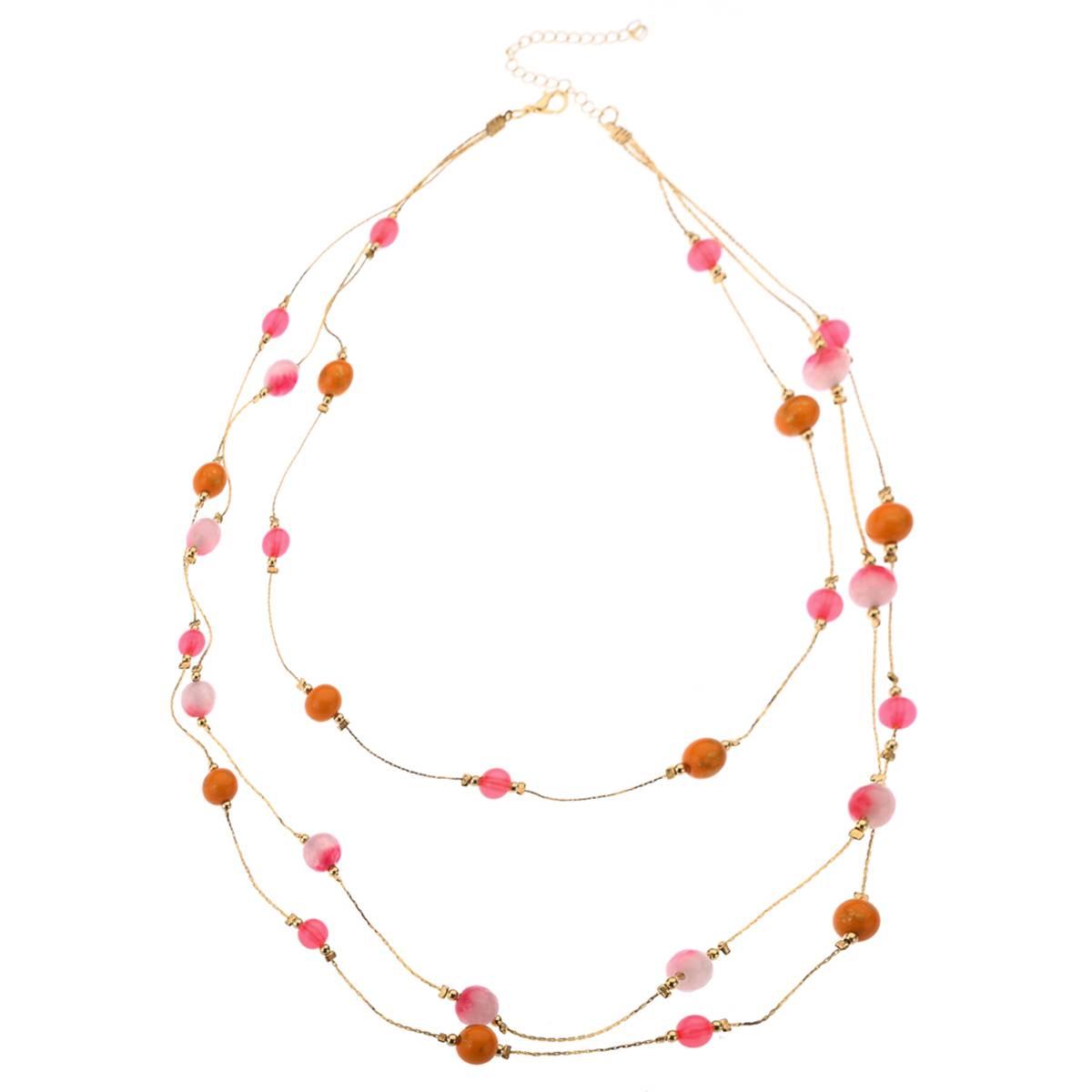 Click here for Ashley Cooper(tm) Pink & Orange Beaded Layered Sta... prices