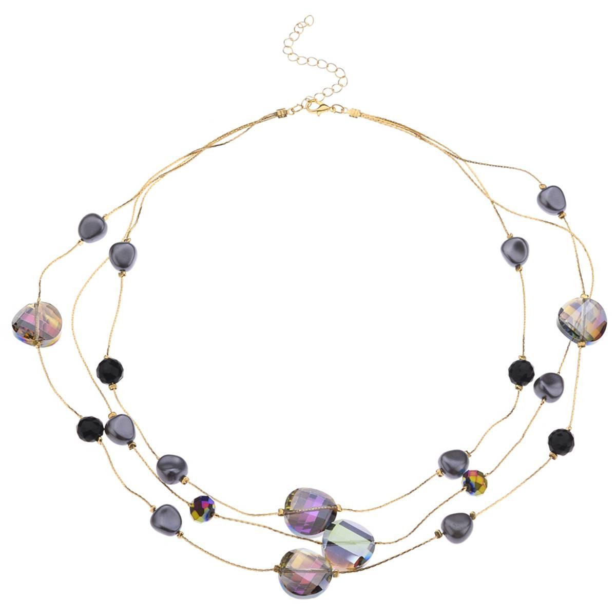 Click here for Ashley Cooper(tm) 3-Row Gold-Tone Iridescent Beade... prices