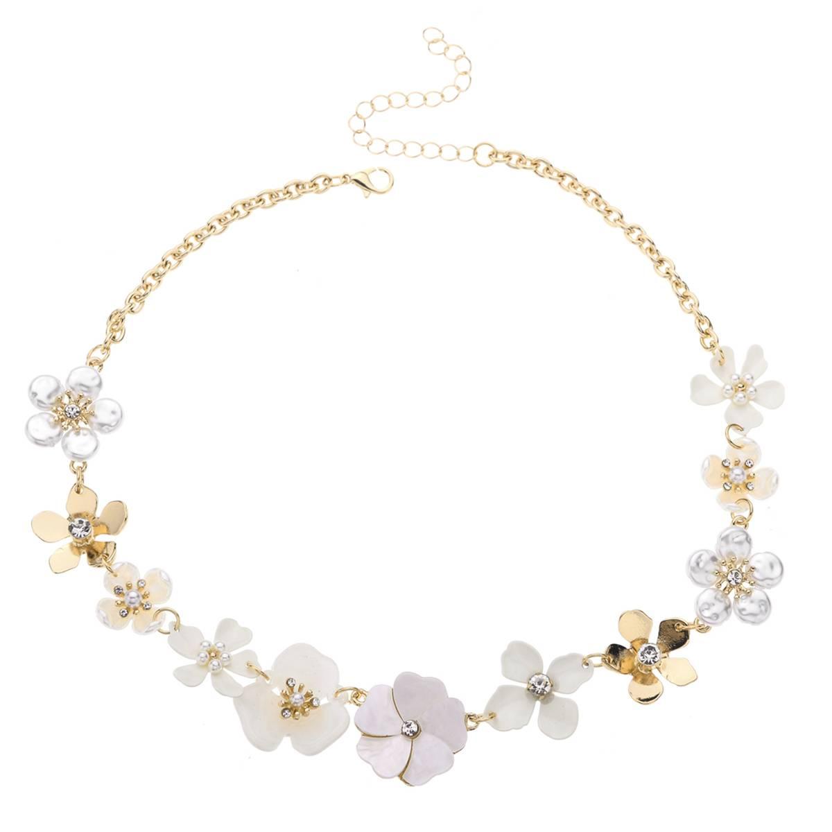Click here for Ashley Cooper(tm) White Gold Pearl Flower Necklace prices
