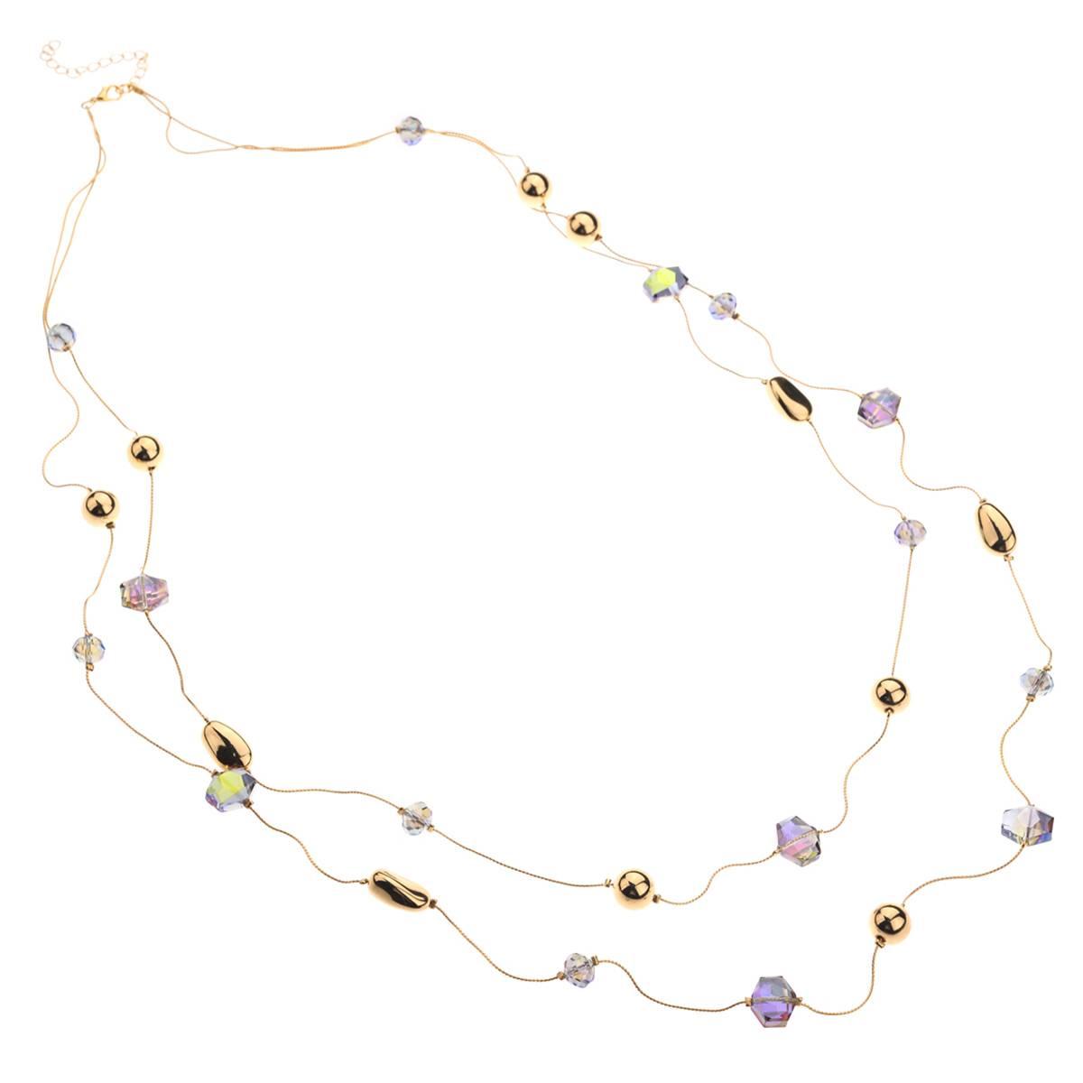 Click here for Ashley Cooper(tm) 2 Row Gold-Tone Iridescent Long... prices