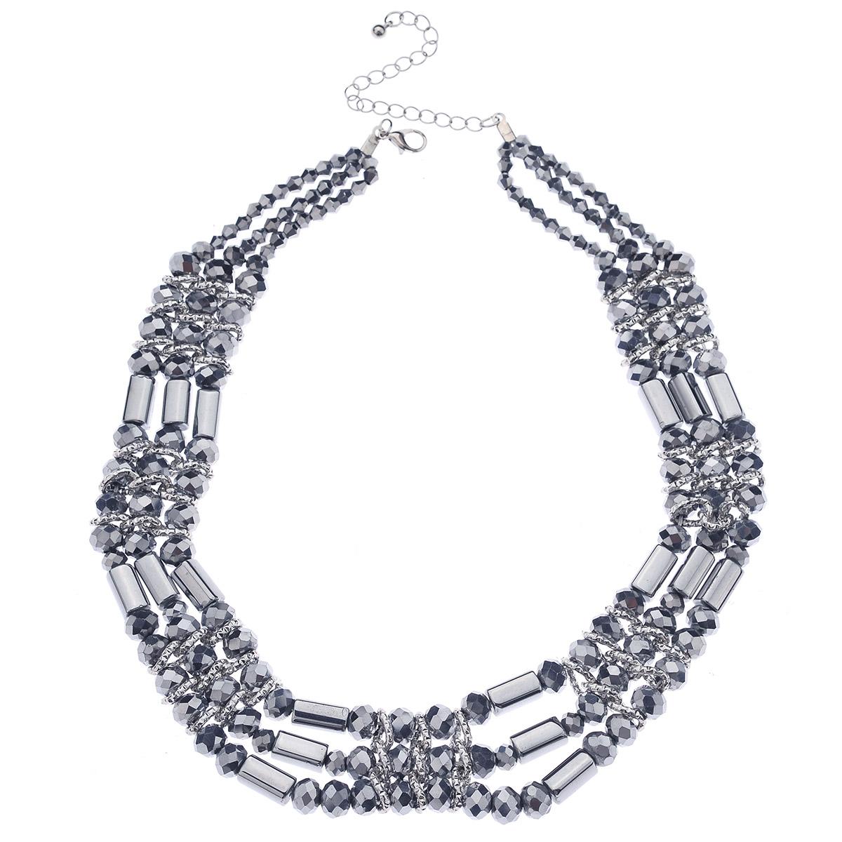 Click here for Ashley Cooper(tm) Silver-Tone 3-Row Beaded Necklac... prices