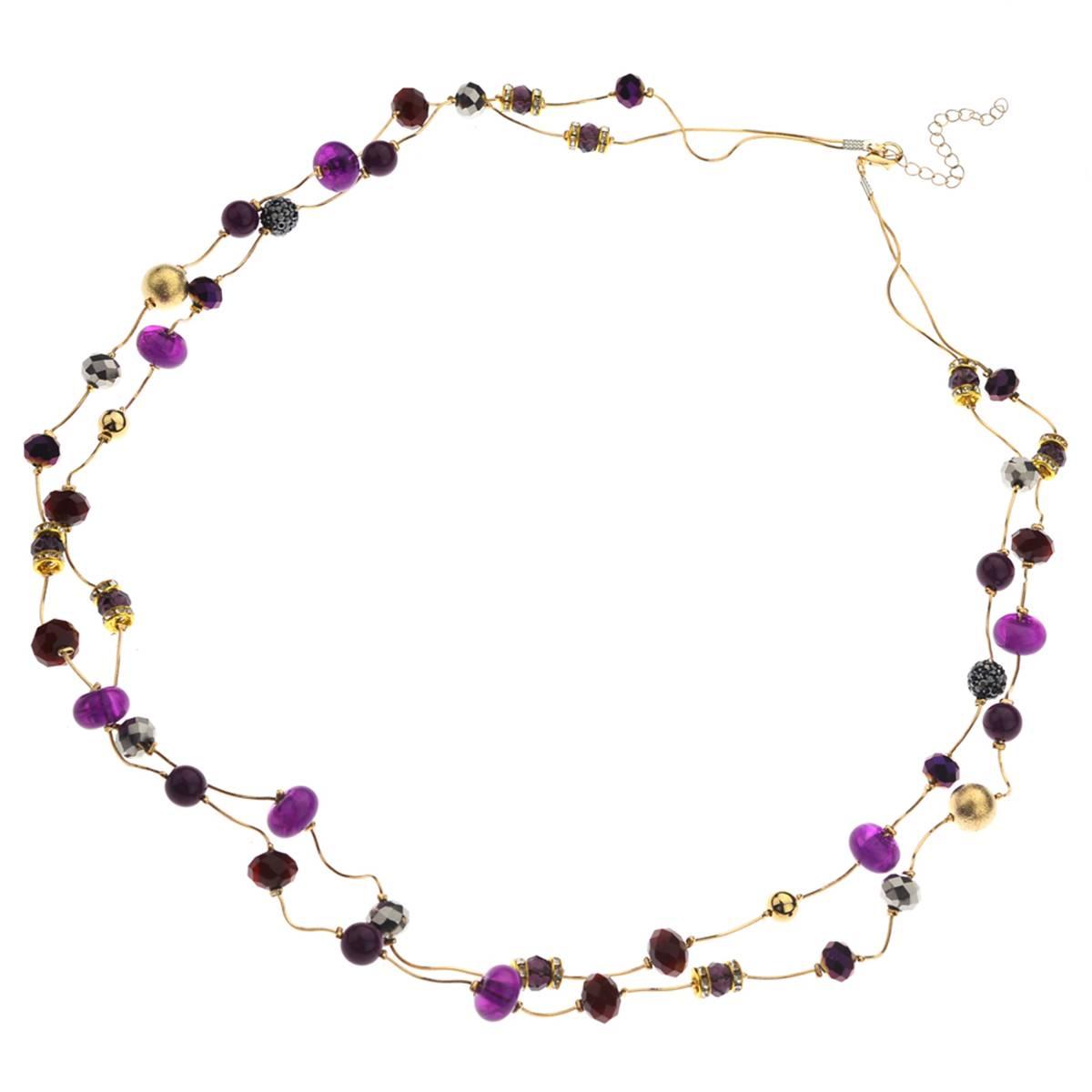 Click here for Ashley Cooper(tm) 2-Row Gold-Tone & Purple Beaded... prices