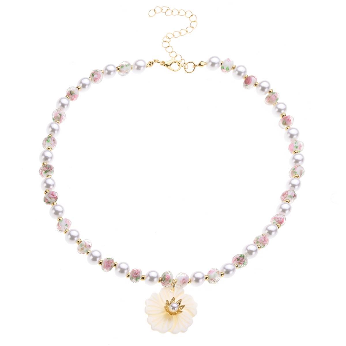 Click here for Ashley Cooper(tm) Gold Pearl & Beaded Flower Neckl... prices