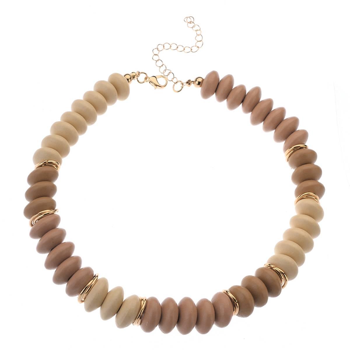 Click here for Ashley Cooper(tm) Gold Metal & Wood Beaded Necklac... prices