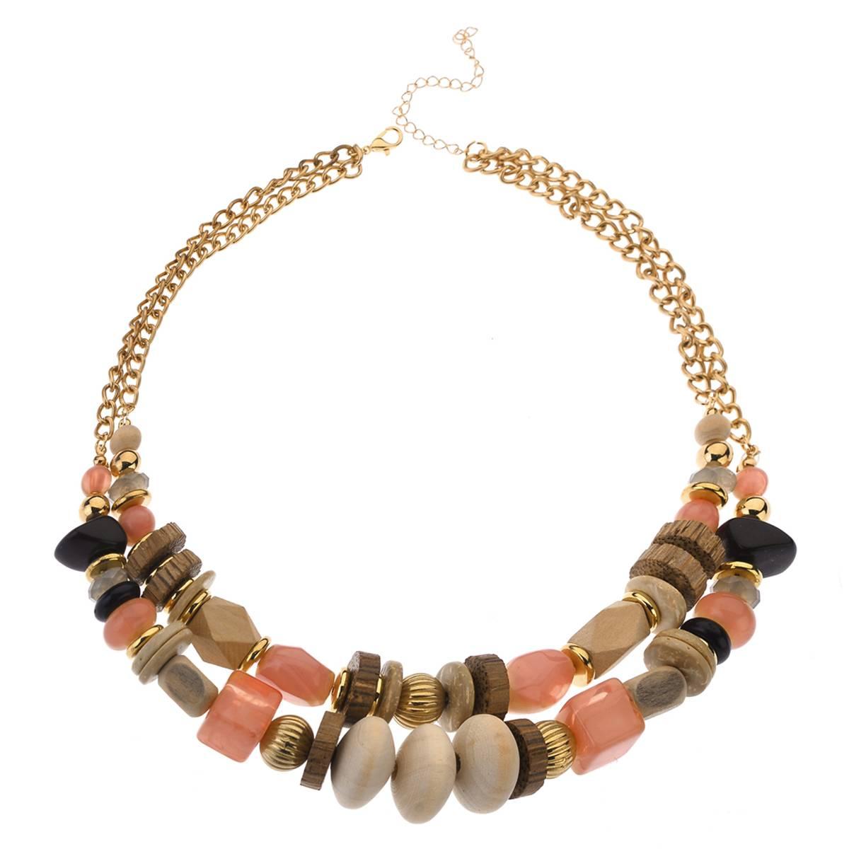 Click here for Ashley Cooper(tm) Gold Chain & Beaded Earth-Tone S... prices