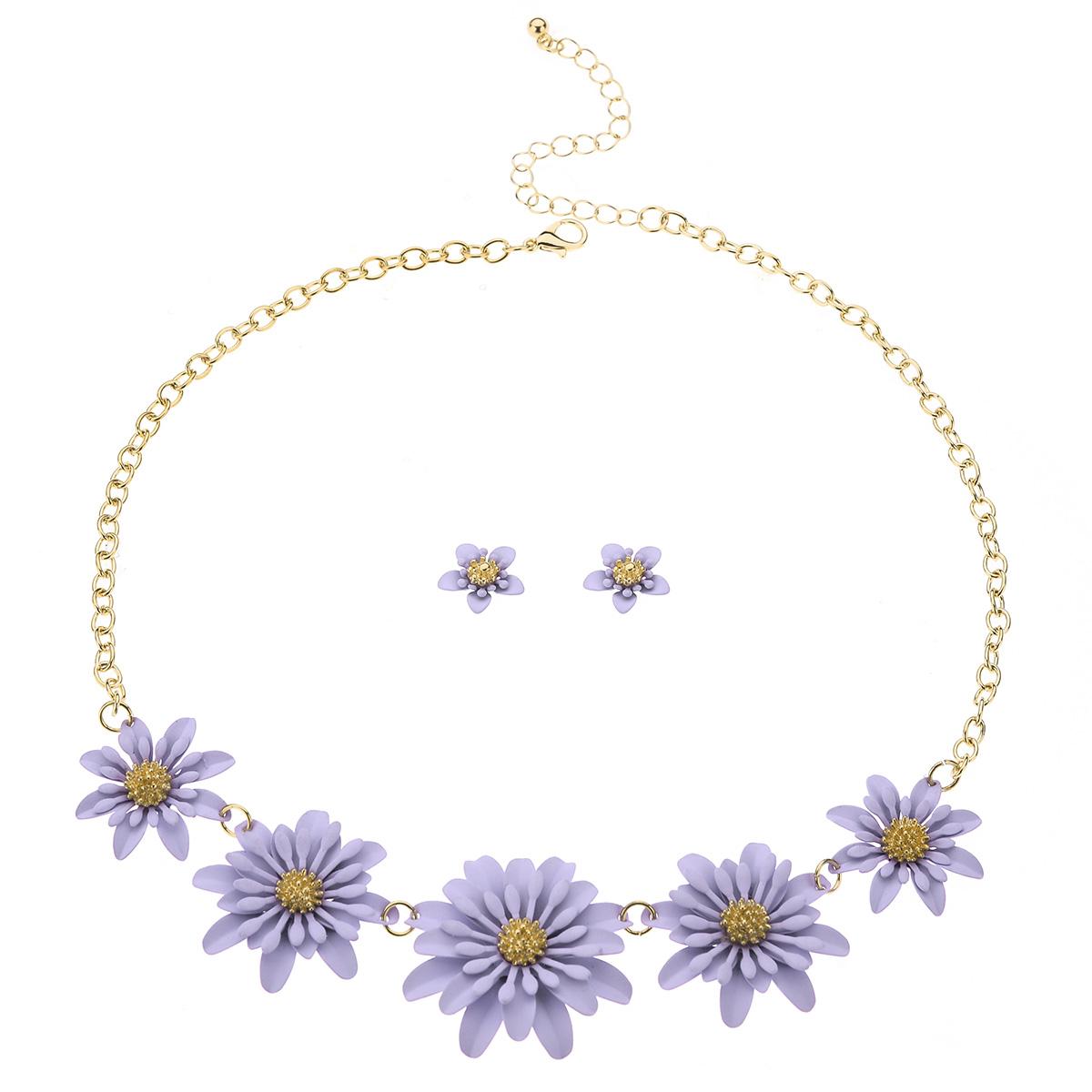 Click here for Ashley Cooper(tm) Purple Flower Necklace & Earring... prices