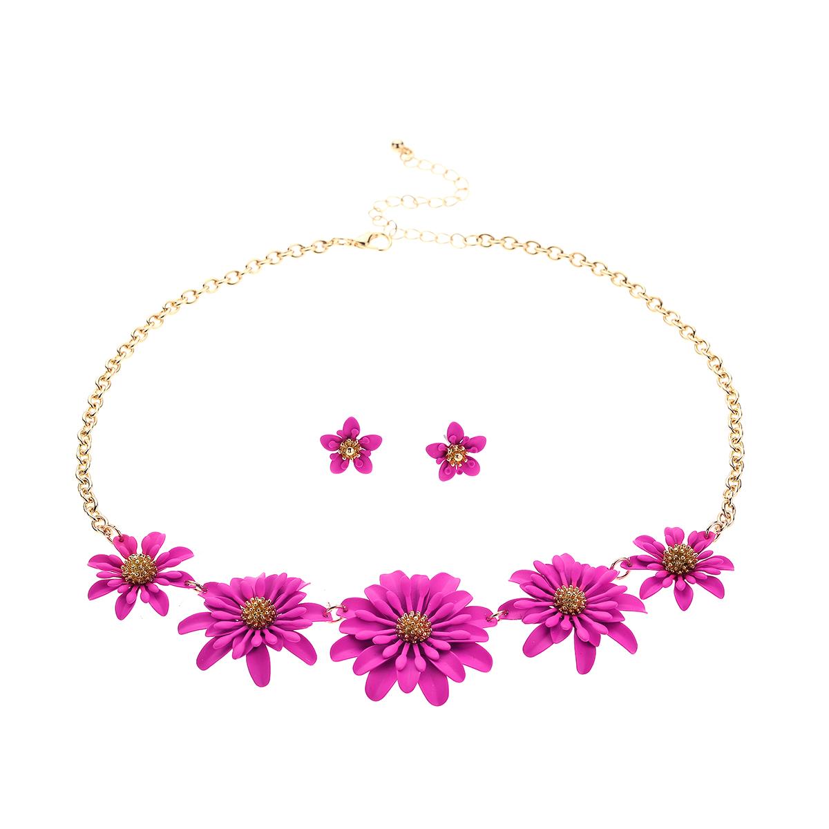 Click here for Ashley Cooper(tm) Gold-Tone Pink Flower Necklace &... prices