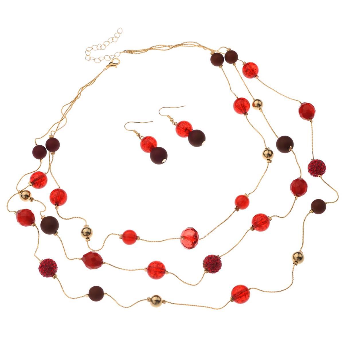 Click here for Ashley Cooper(tm) Gold-Tone & Red Layered Necklace... prices