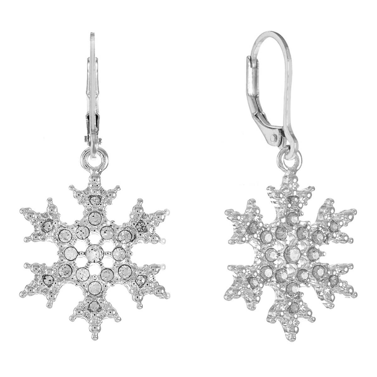 Click here for Gloria Vanderbilt Silver-Tone Crystal Snowflake Dr... prices