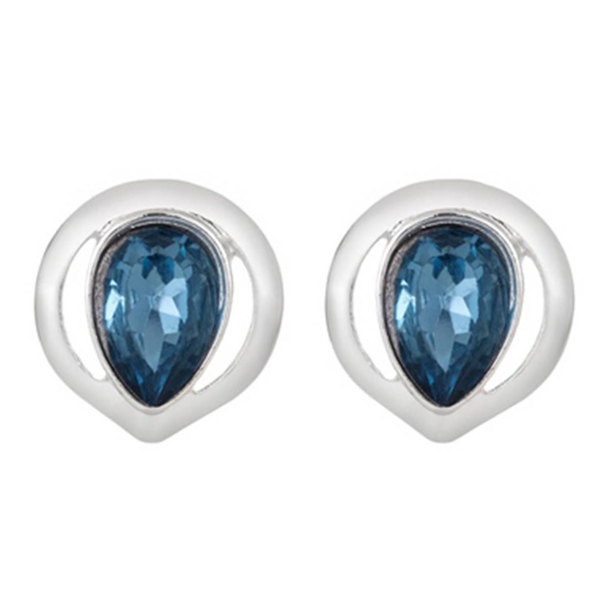 Click here for Gloria Vanderbilt Silver-Tone & Blue Button Stud E... prices