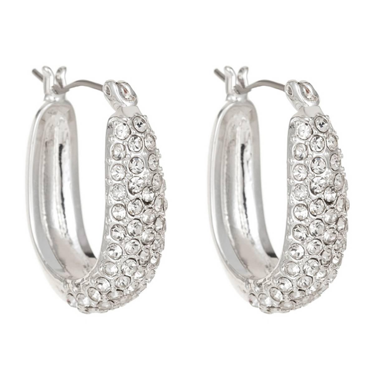 Click here for Gloria Vanderbilt 22mm Silver-Tone Crystal Pave Ho... prices