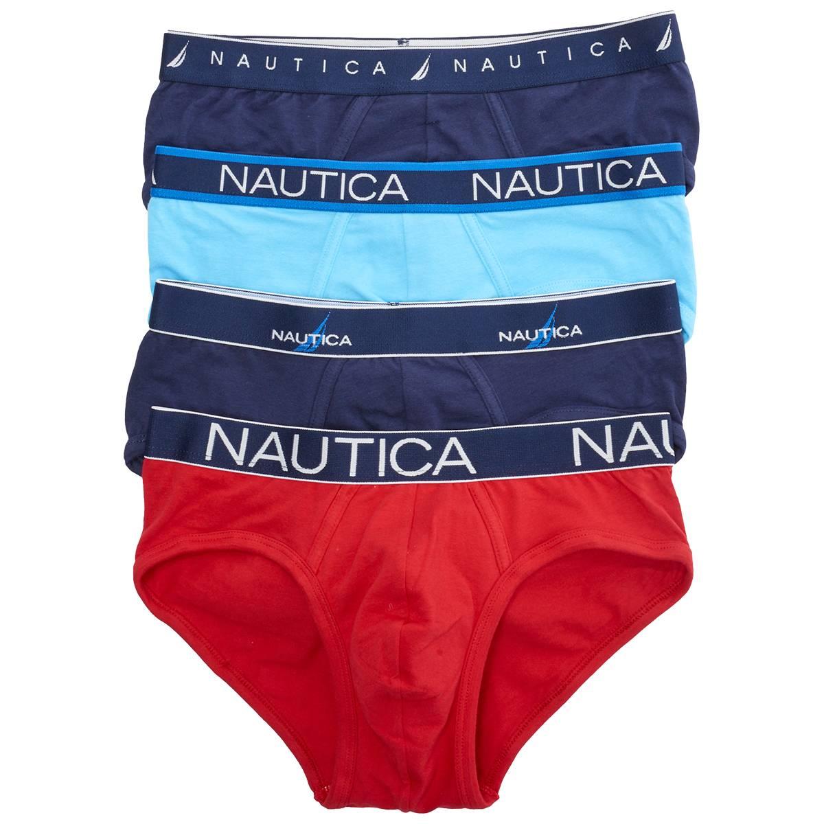 Click here for Mens Nautica 4pk. No Fly Briefs - Blue/Red prices