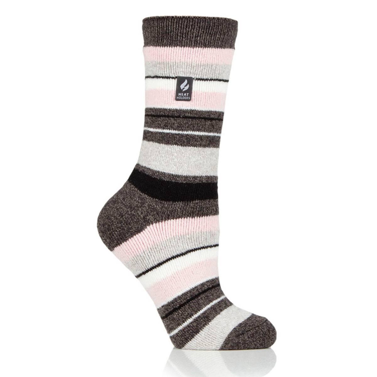 Click here for Womens Heat Holder Lite Peony Charcoal Stripe Crew... prices