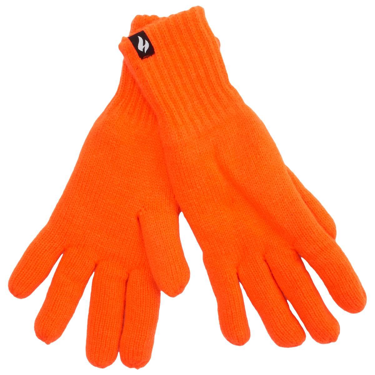 Click here for Mens Heat Holders(R) Flat Knit Gloves - Bright Ora... prices