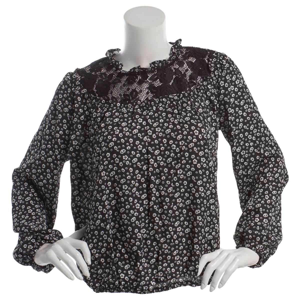 Click here for Womens Cure Long Sleeve Ruffle Neck Lace Yoke Dits... prices