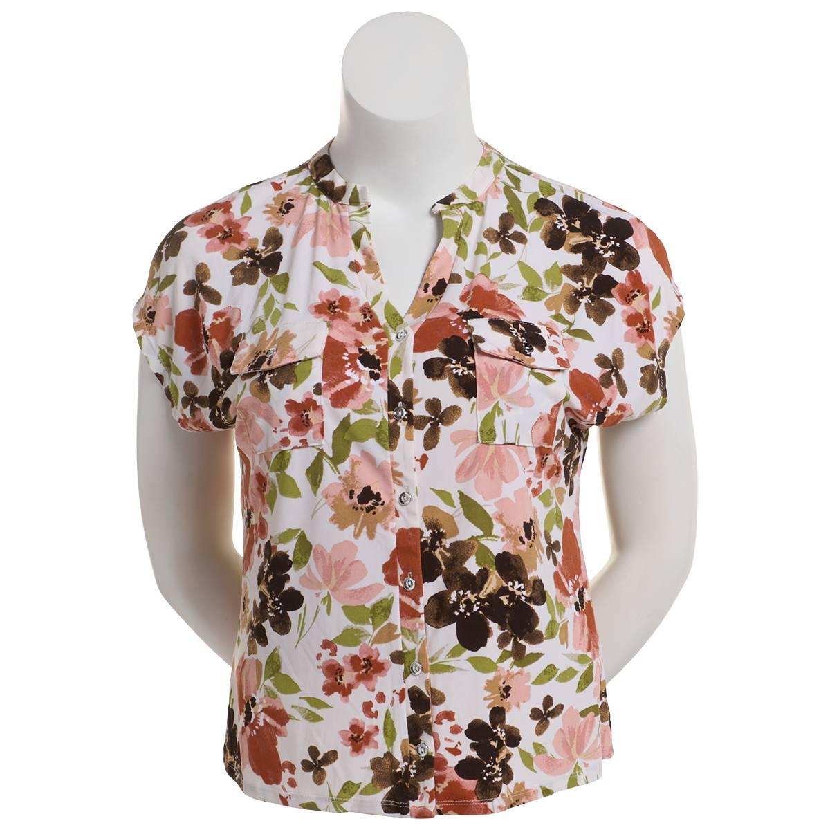 Click here for Womens Cure Short Sleeve Button Down w/Pockets Flo... prices
