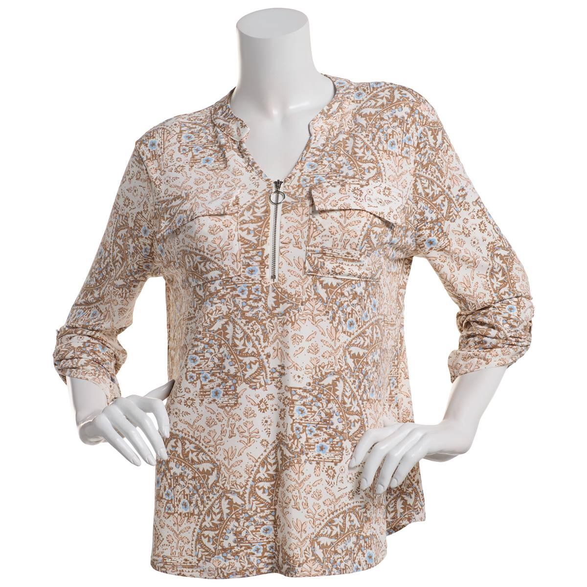 Click here for Womens Cure 3/4 Sleeve Zip with Two Pockets Paisle... prices