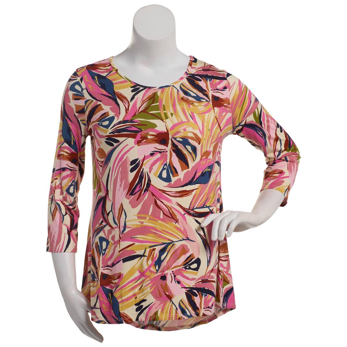 Click here for Womens Hasting & Smith 3/4 Sleeve Leaf Tunic Tee prices