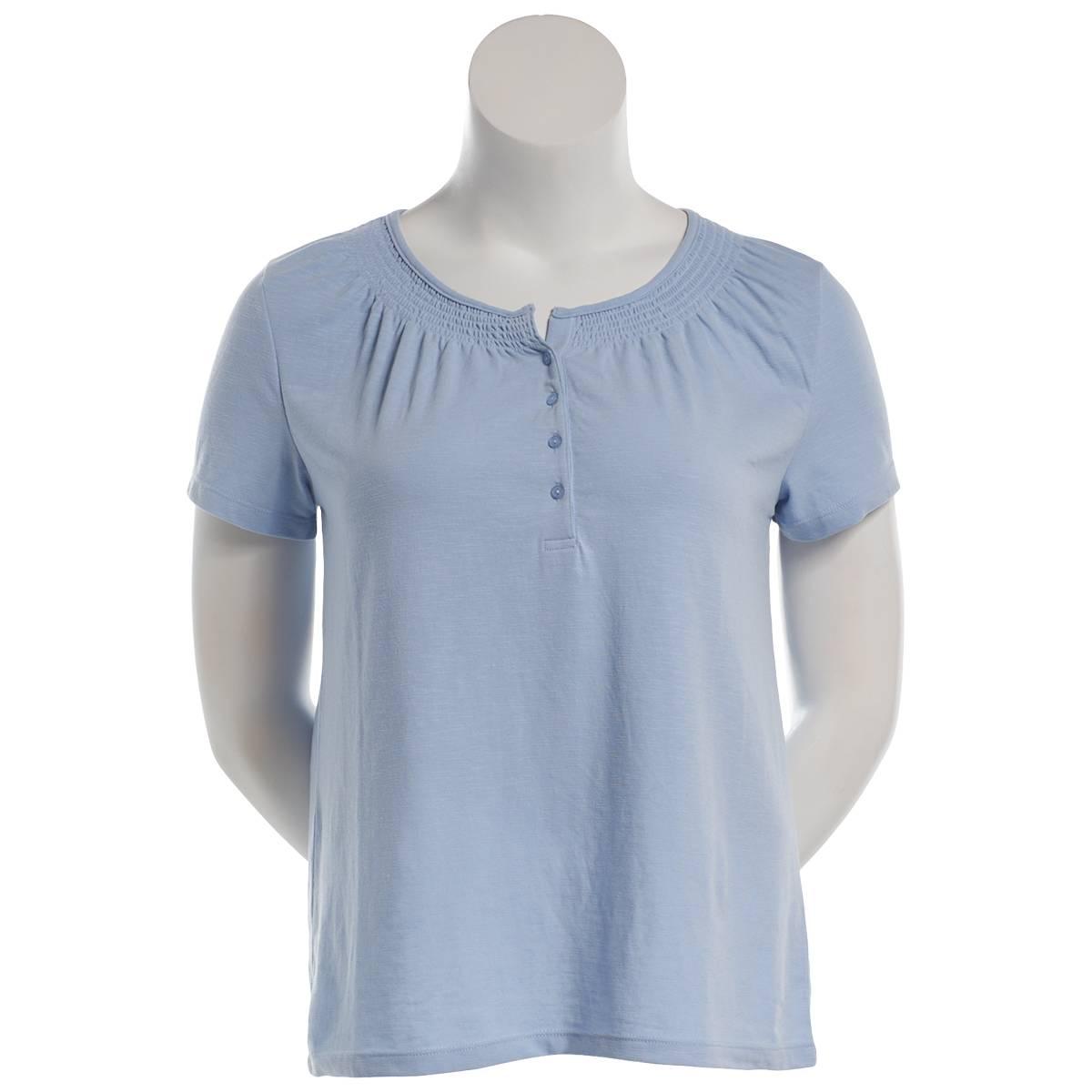 Click here for Plus Size Hasting & Smith Short Sleeve Solid Peasa... prices
