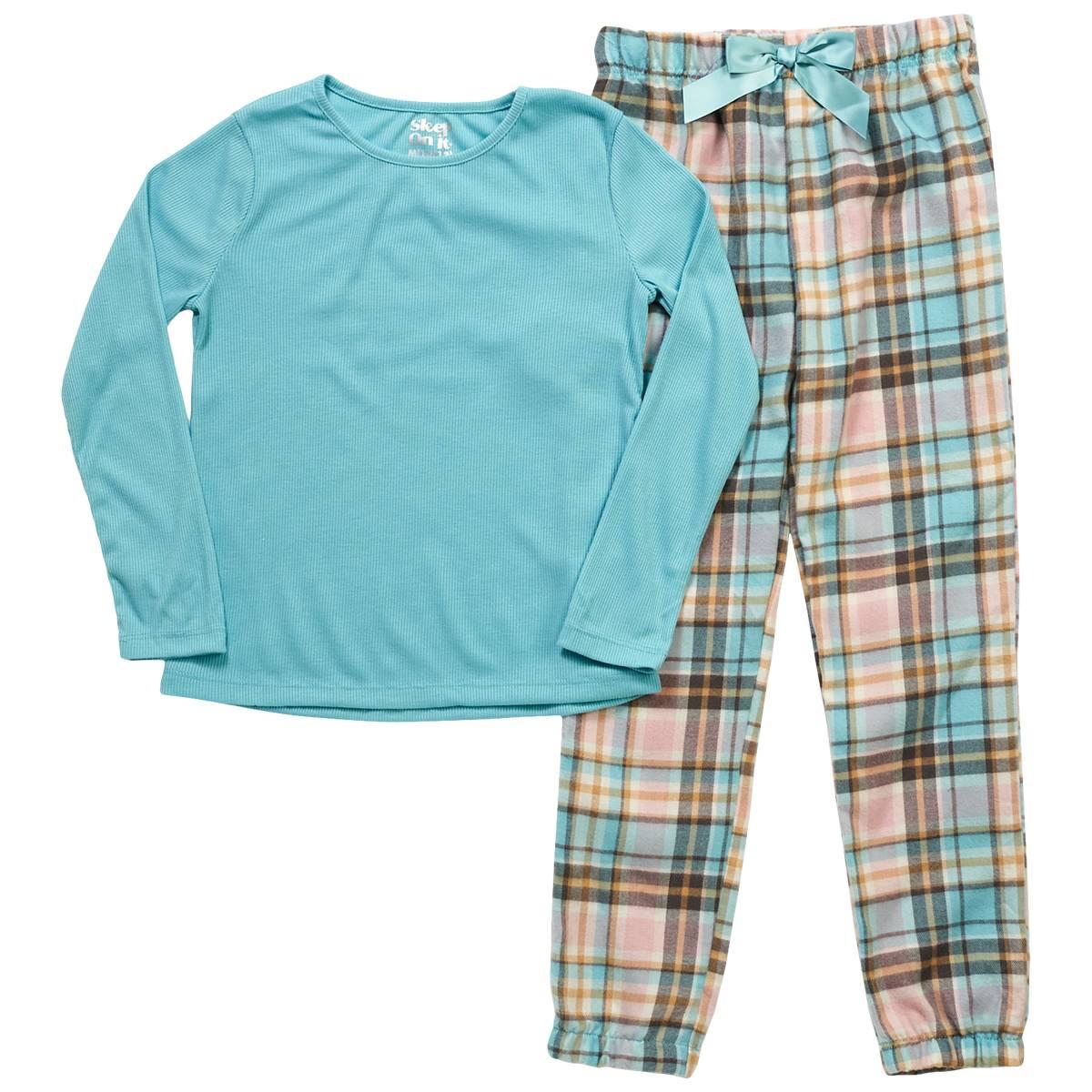 Click here for Girls (7-16) Sleep On It(R) Solid & Plaid 2pc. Paj... prices
