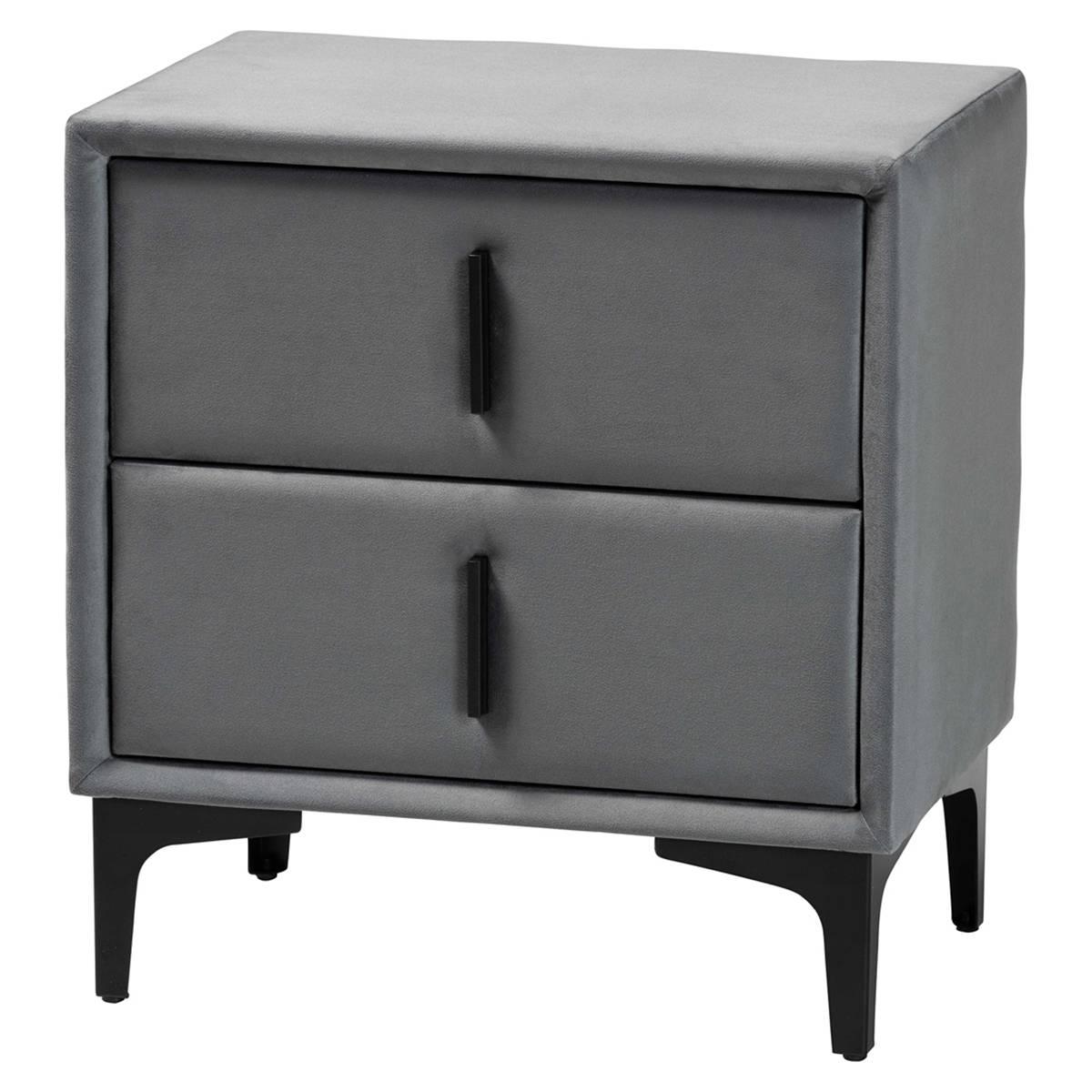 Click here for Baxton Studio Etienne Modern Slate Velvet Nightsta... prices