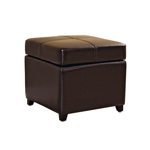 Click here for Baxton Studio Leather Storage Cube Ottoman - Dark... prices