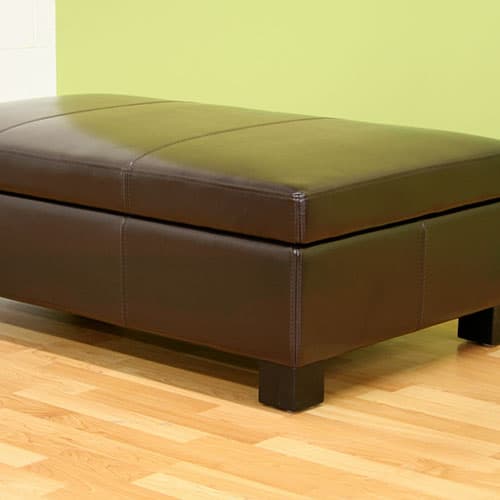 Click here for Baxton Studio Gallo Dark Brown Leather Storage Ott... prices