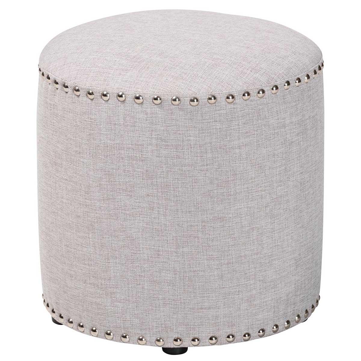 Click here for Baxton Studio Rosine Upholstered Nail Trim Ottoman prices