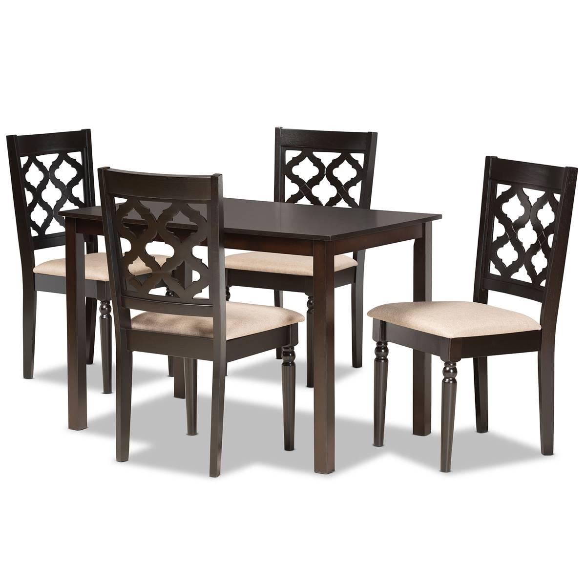 Click here for Baxton Studio Ramiro Sand/Dark Brown Wood 5pc. Din... prices