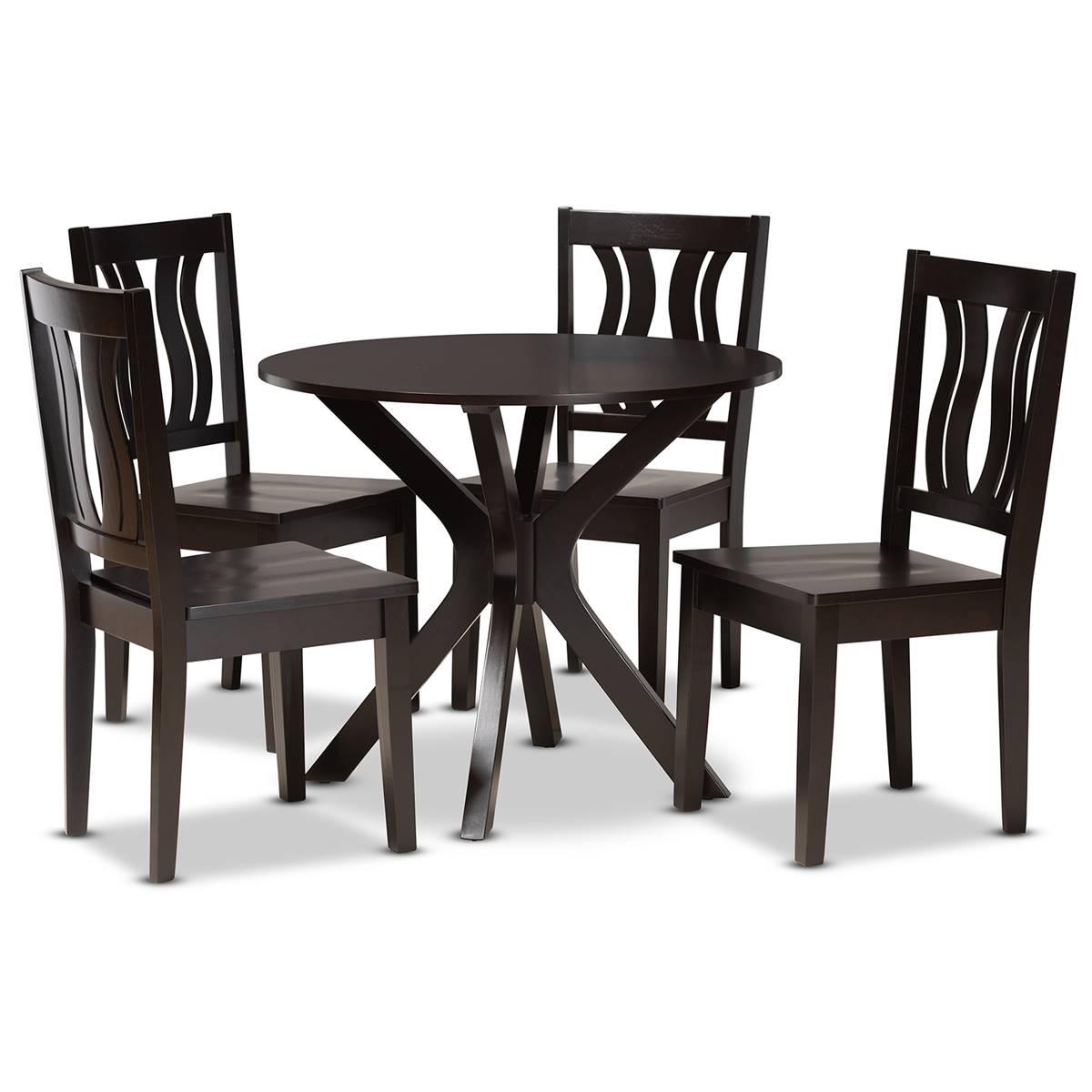 Click here for Baxton Studio Mare Dark Brown Finished Wood 5pc. D... prices