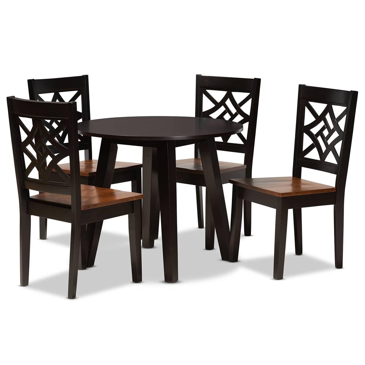 Click here for Baxton Studio Rava Two-Tone Dark Brown Wood 5pc. D... prices