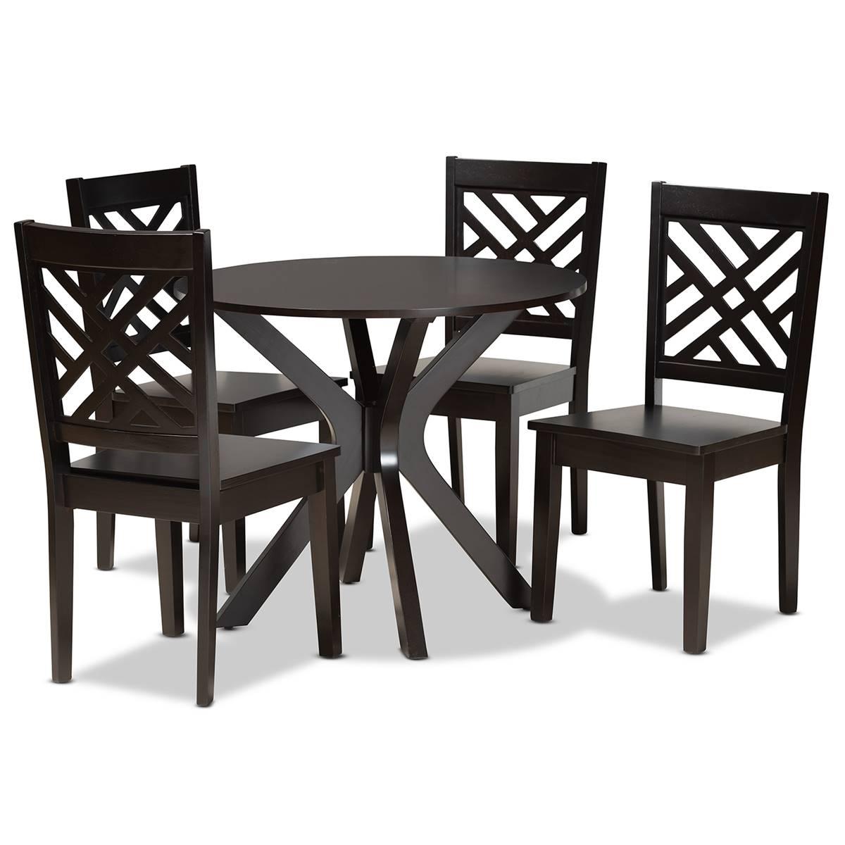 Click here for Baxton Studio Ela Dark Brown Finished Wood 5pc. Di... prices