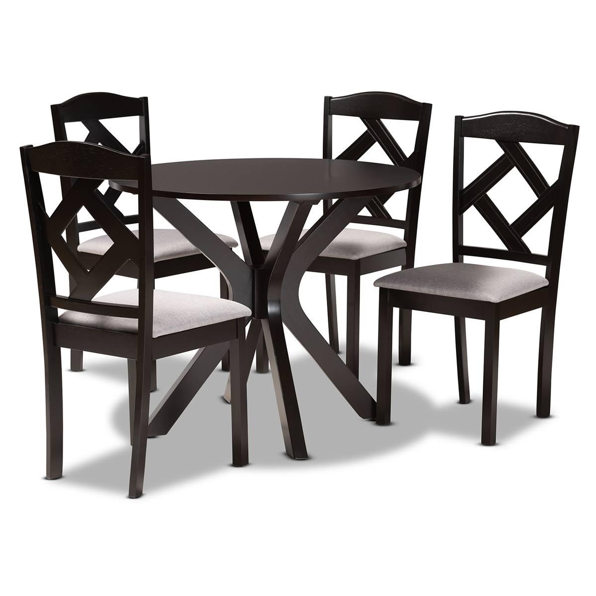Click here for Baxton Studio Carlin Modern Dark Brown Wood 5pc. D... prices