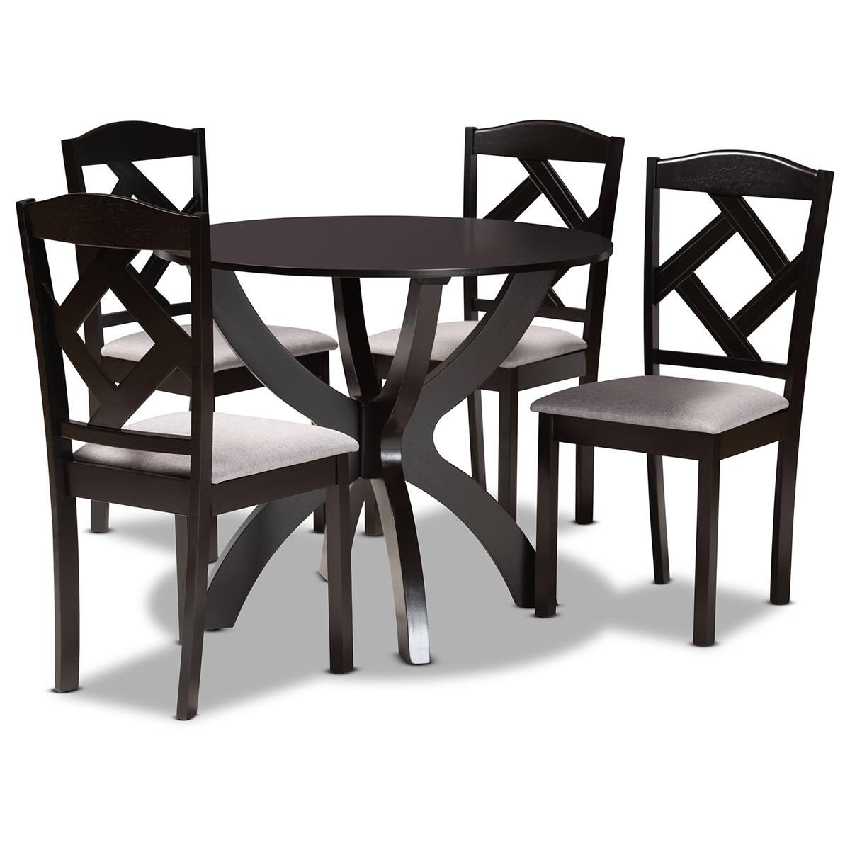 Click here for Baxton Studio Nesa Modern Dark Brown Wood 5pc. Din... prices