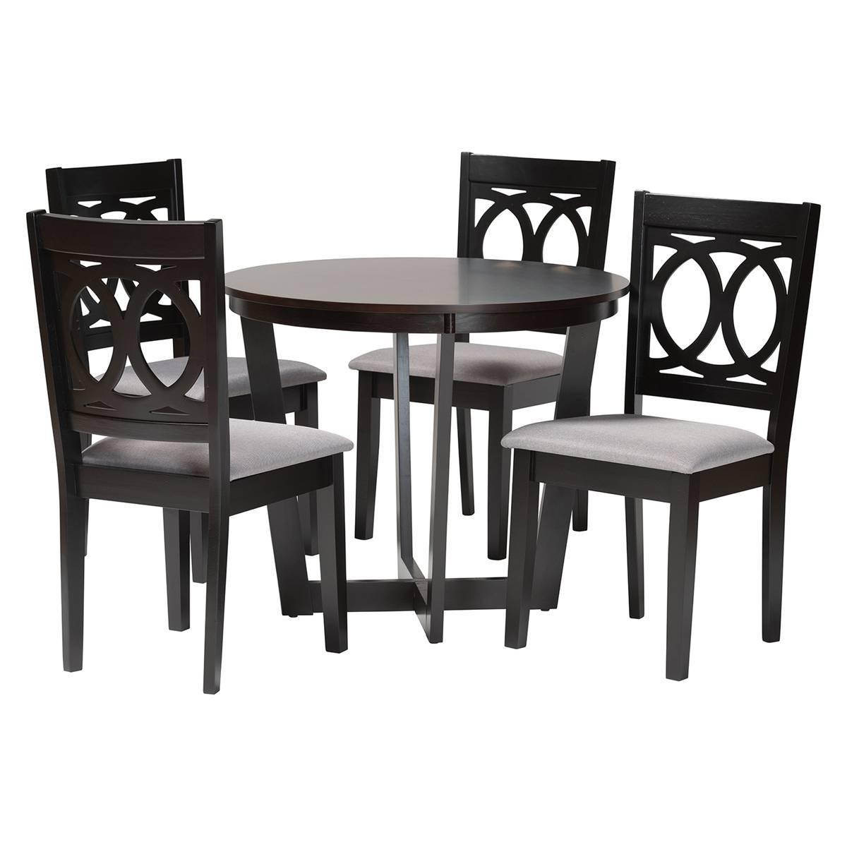 Click here for Baxton Studio Kara Modern Dark Brown Wood 5pc. Din... prices