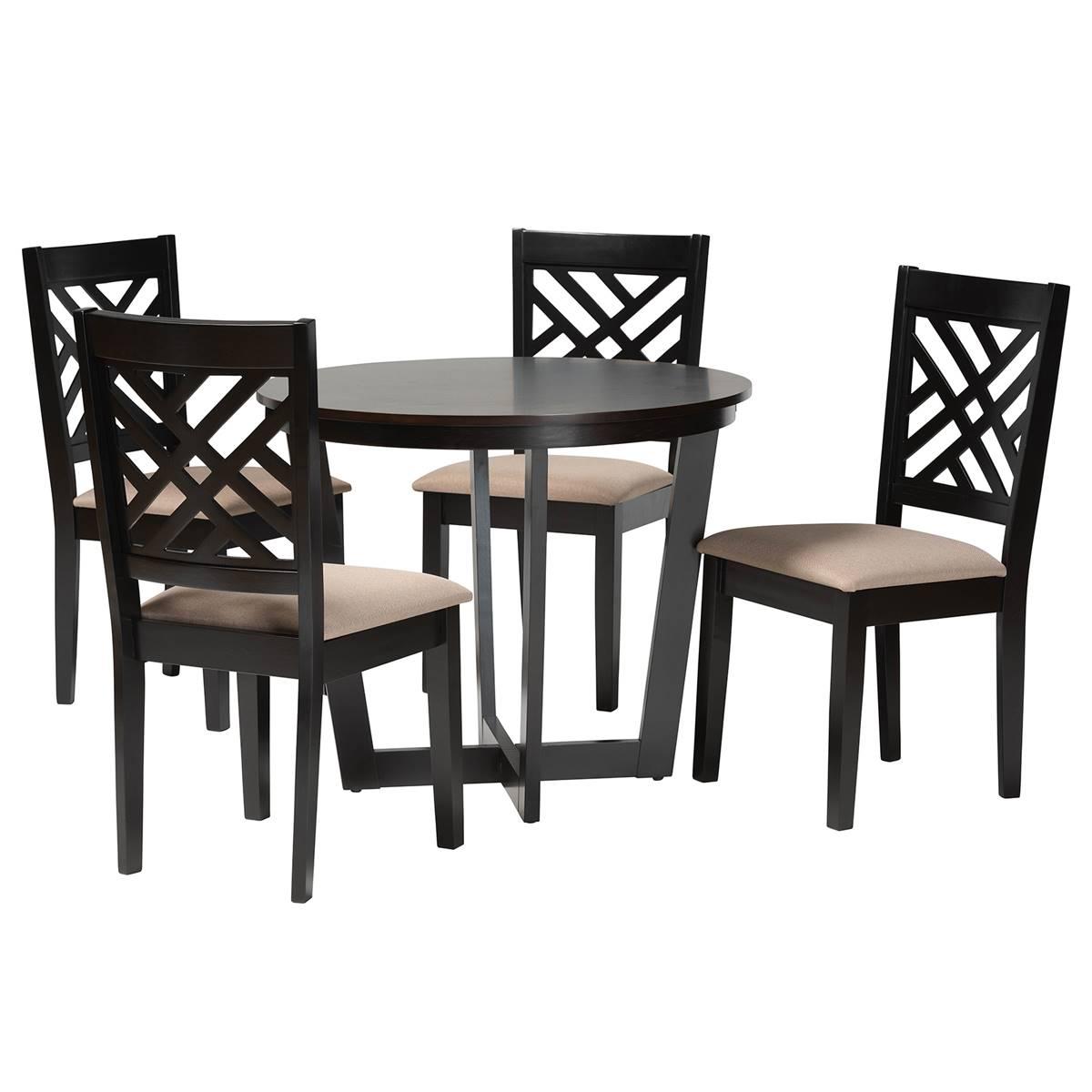 Click here for Baxton Studio Alena Modern Dark Brown Wood 5pc. Di... prices