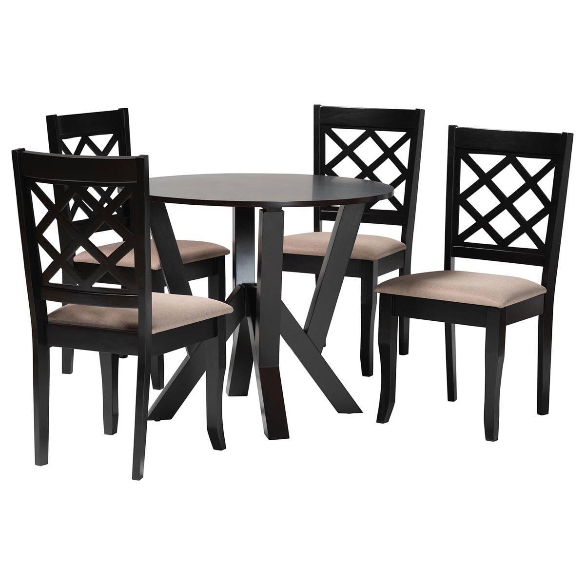 Click here for Baxton Studio Adina Modern Dark Brown Wood 5pc. Di... prices