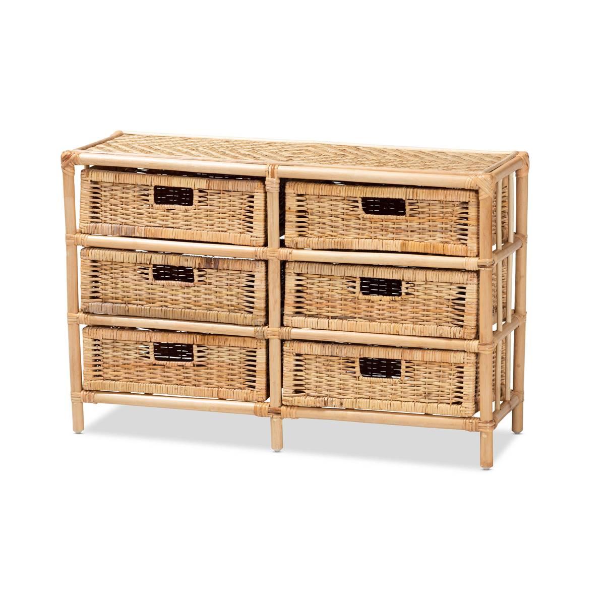 Click here for Baxton Studio Dariana Natural Brown 6-Drawer Stora... prices