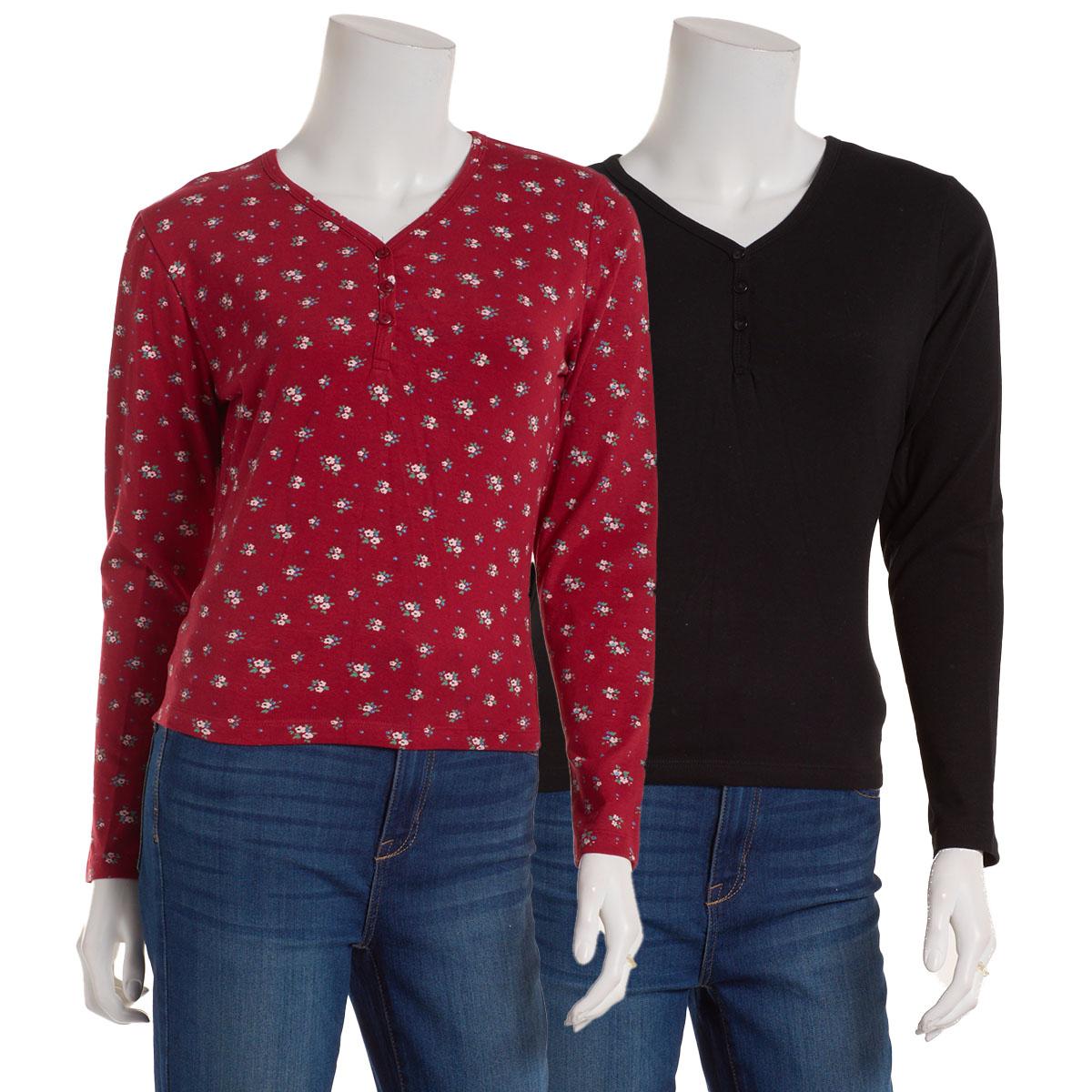 Click here for Juniors Green Goddess 2pk. Long Sleeve Henley w/ S... prices