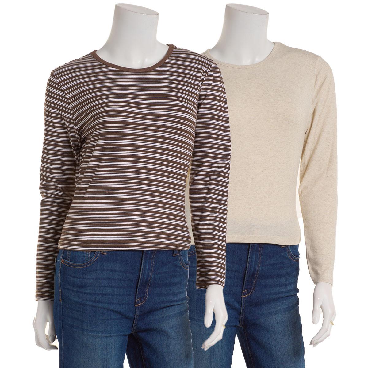 Click here for Junior Green Goddess 2pk. Long Sleeve Stripe Top w... prices