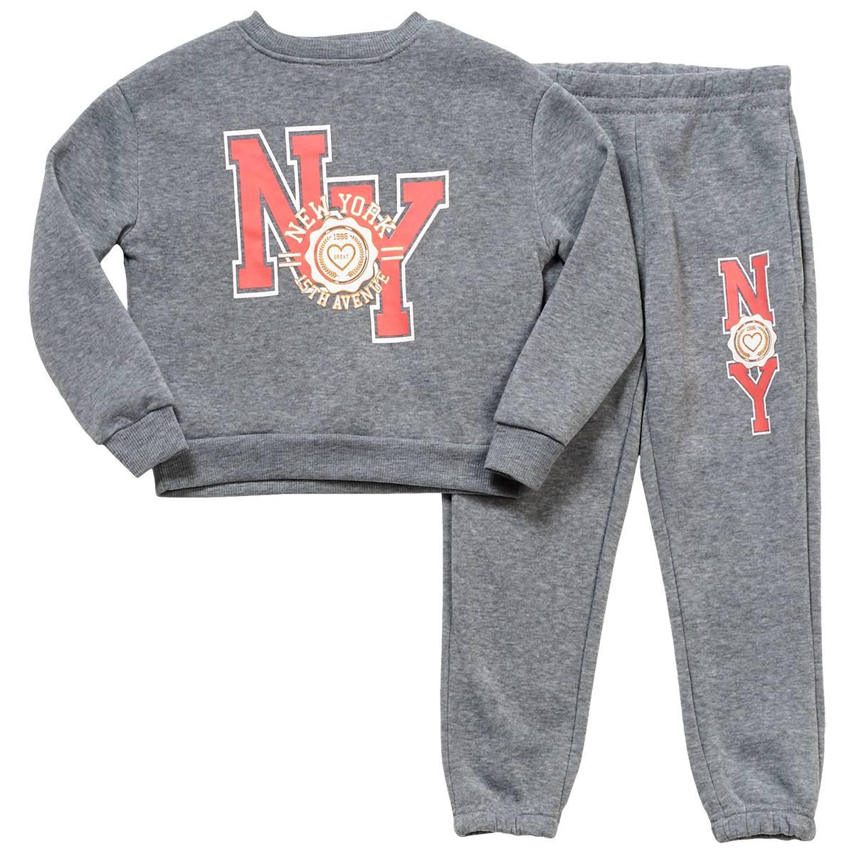 Click here for Girls (4-6x) Pink Velvet NY Fleece Lined Sweatshir... prices
