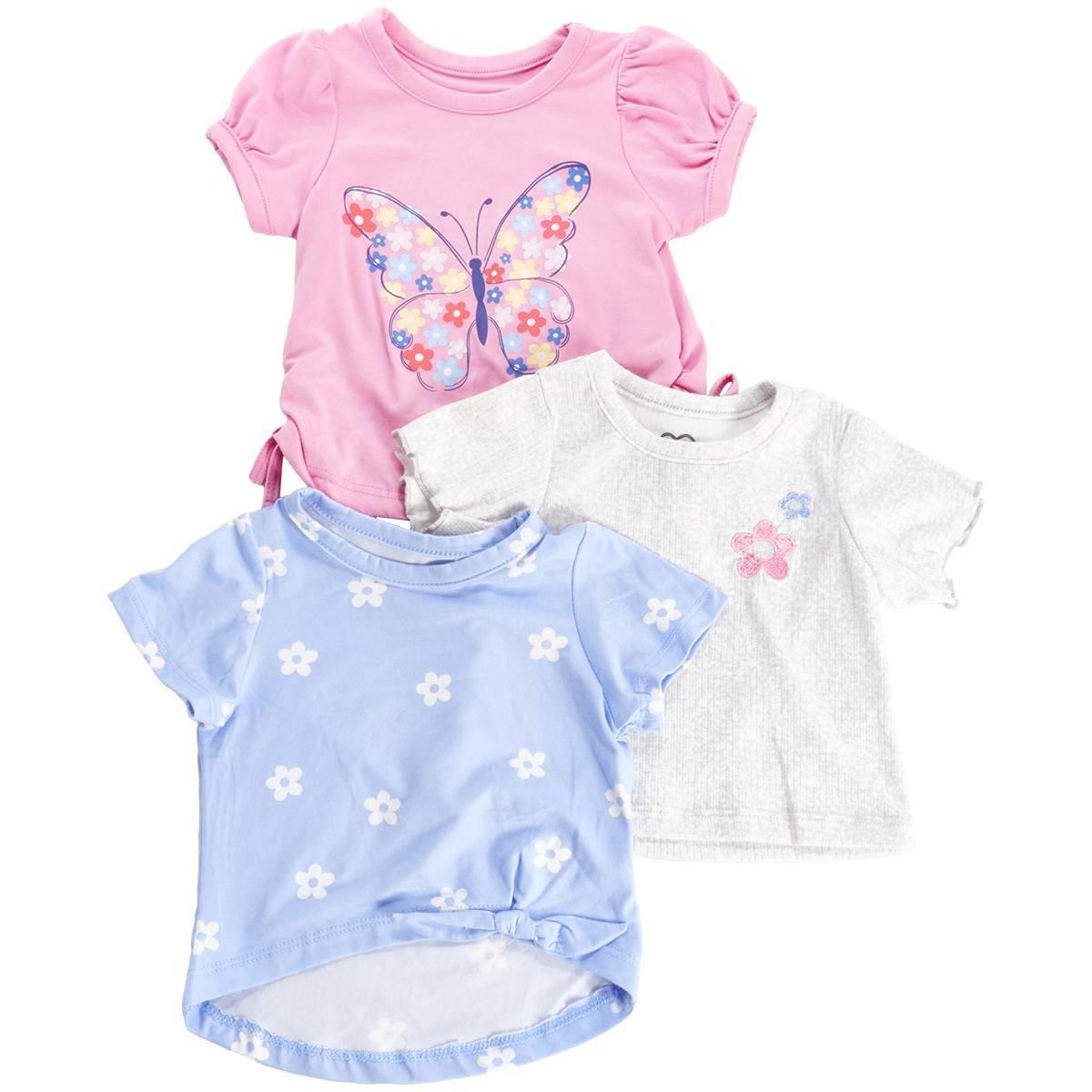 Click here for Toddler Girl Pink Velvet 3pk. Butterfly & Floral T... prices