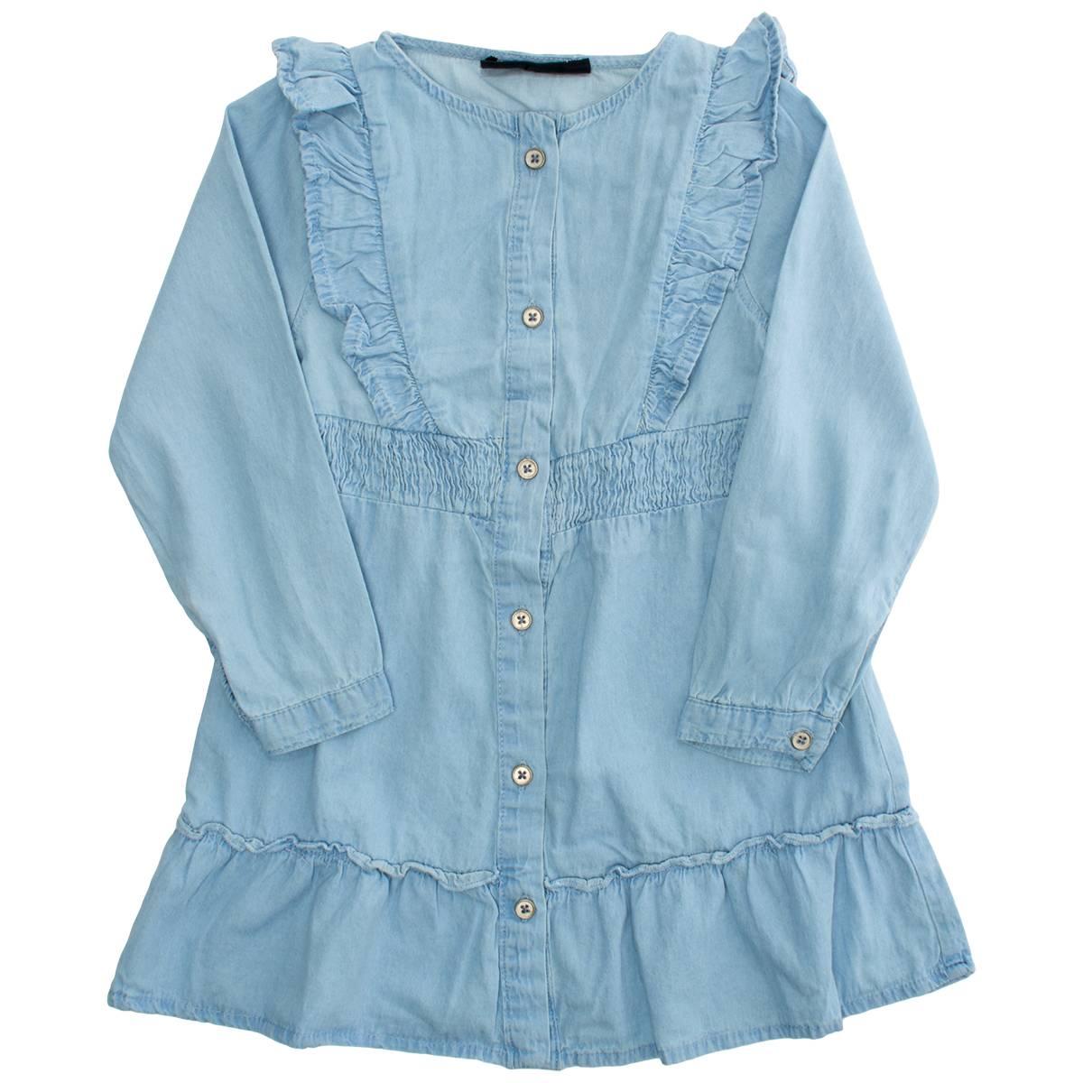 Click here for Girls (4-6x) Pink Velvet Button Front Smocked Wais... prices