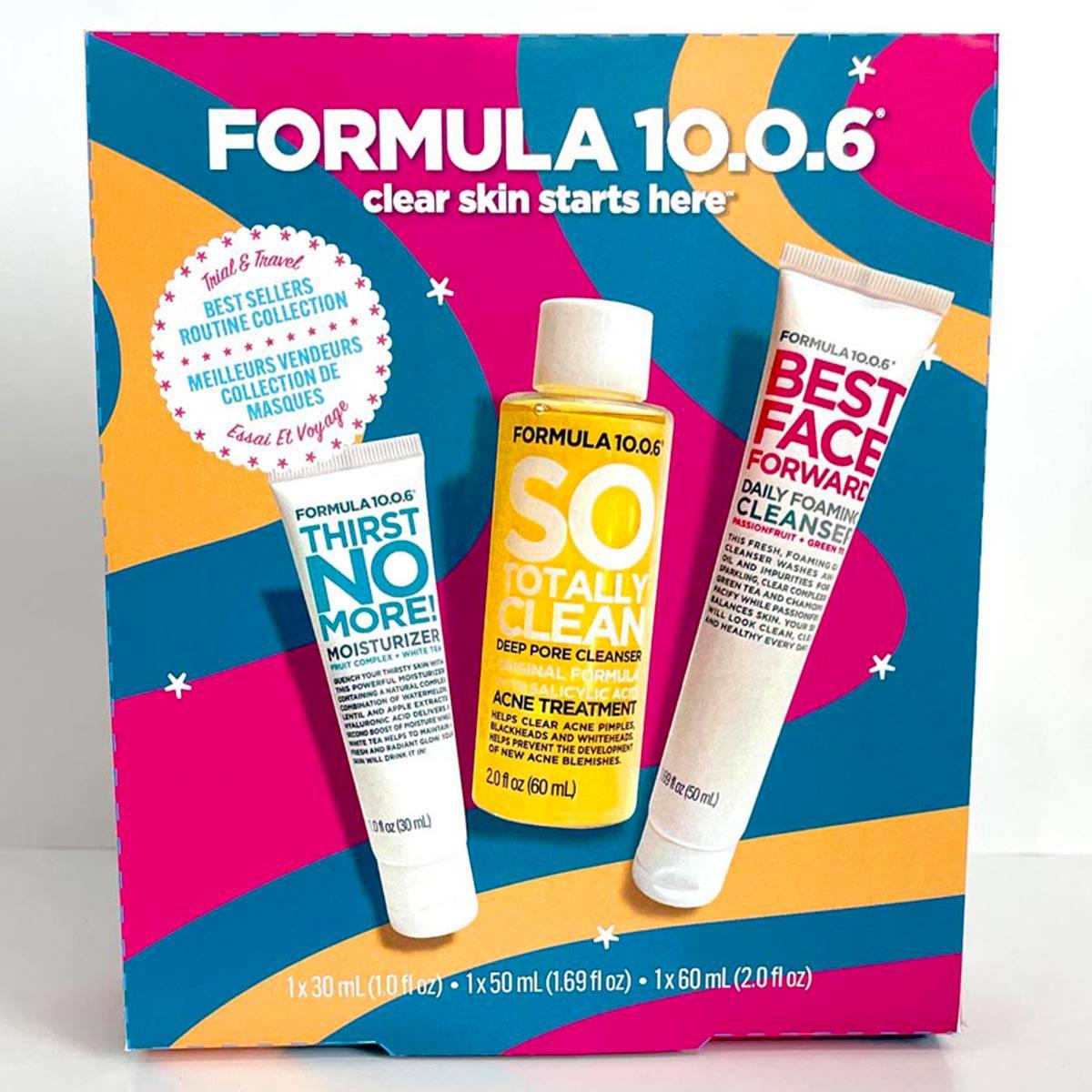 Click here for Formula 10.0.6 3pc. Trial Size Skincare Set prices