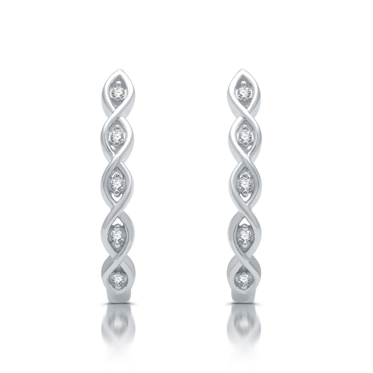 Click here for Diamond Classics(tm) Sterling Silver 1/10ctw. Hoop... prices