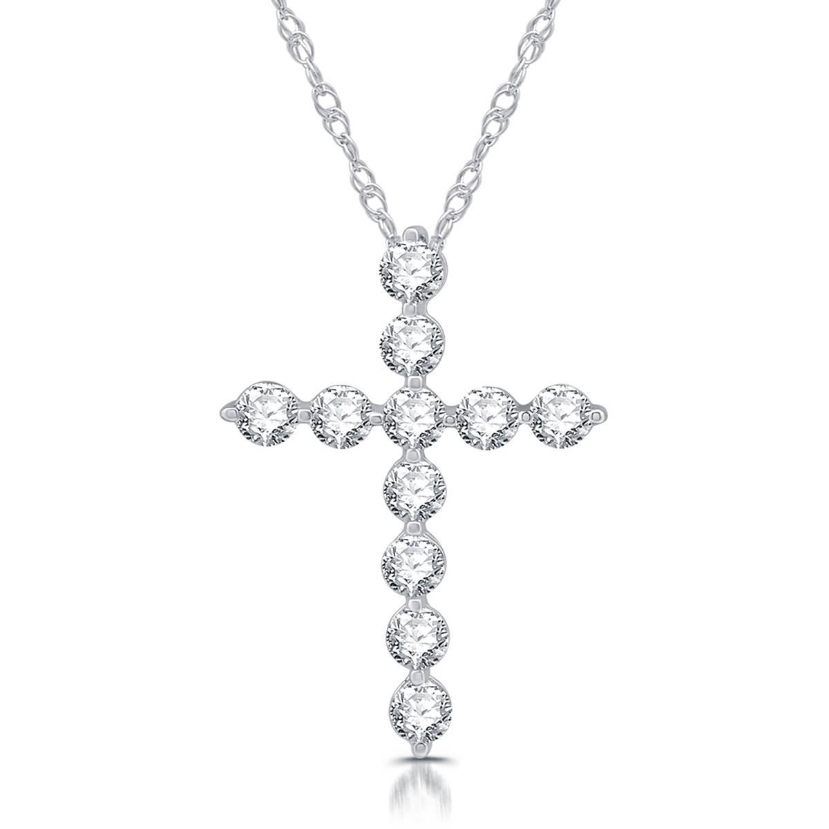 Click here for Nova Star(R) 1ctw. Lab Grown Diamond Cross 14kt. W... prices