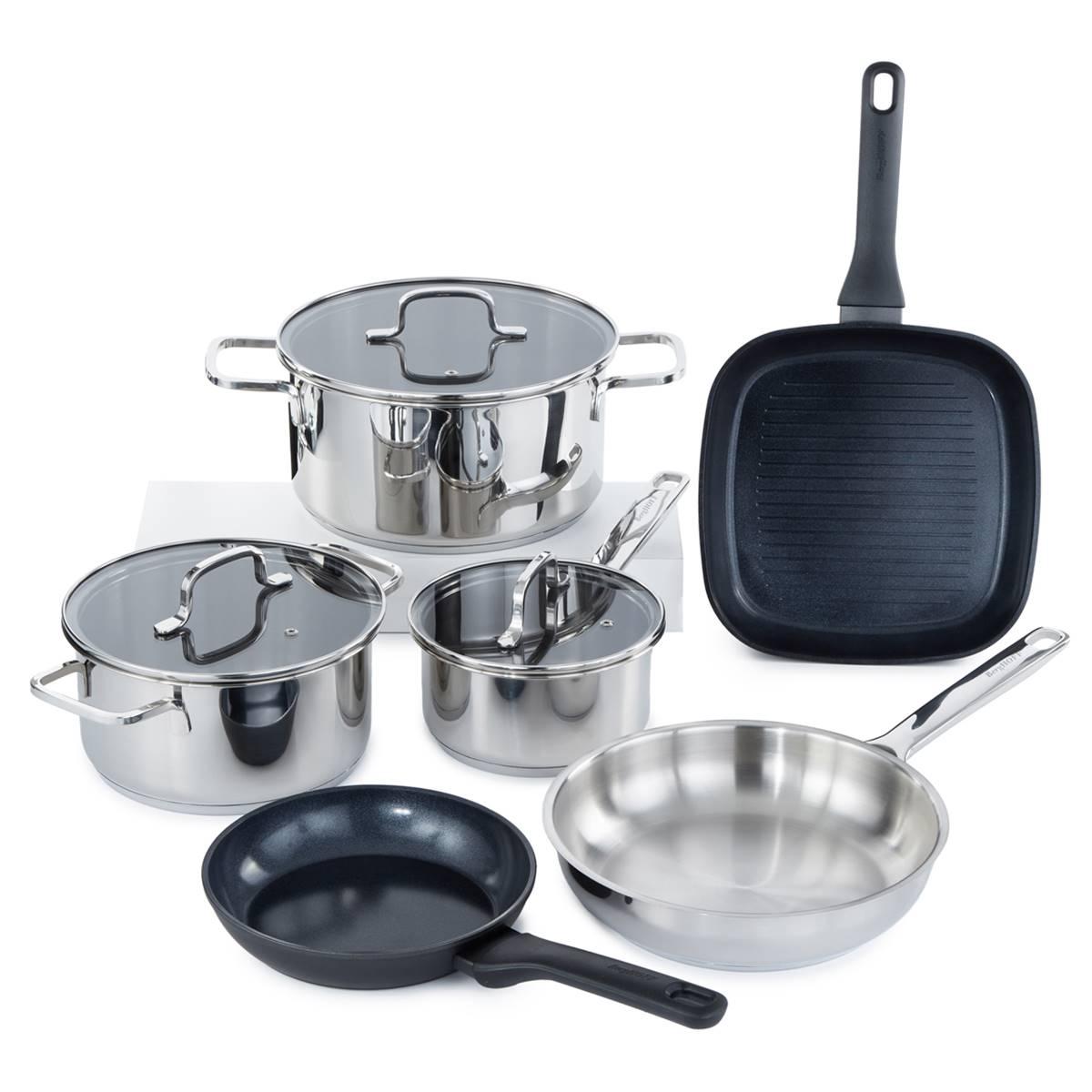 Click here for BergHOFF Helix 9pc. Cookware Set w/ Glass Lids prices
